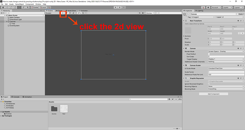 Change Control By Pressing A Button Using C# Script In Unity