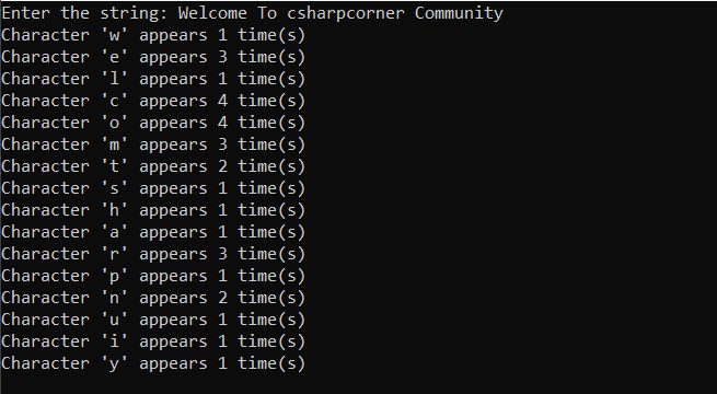 Character Occurrence in a String in C#