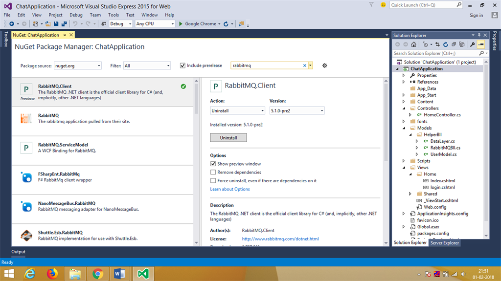 Chat Application With ASP.NET MVC Using RabbitMQ