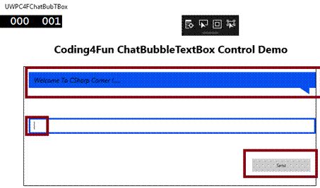 ChatBubbleTextbox Control In UWP With XAML And C#