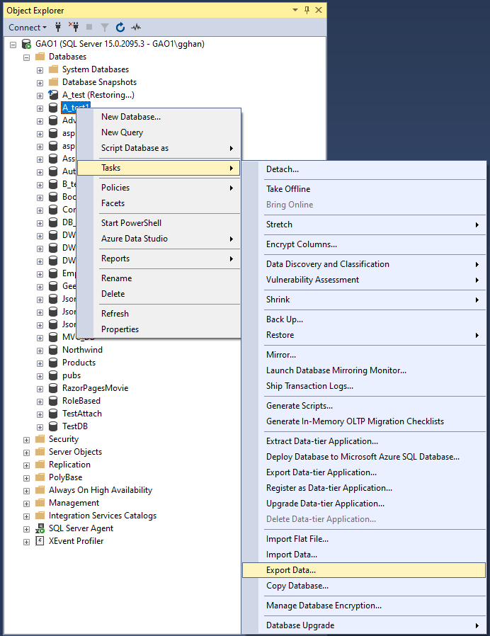 Database Recovery 1 Clone Database From One Instance To Another In Sql Server