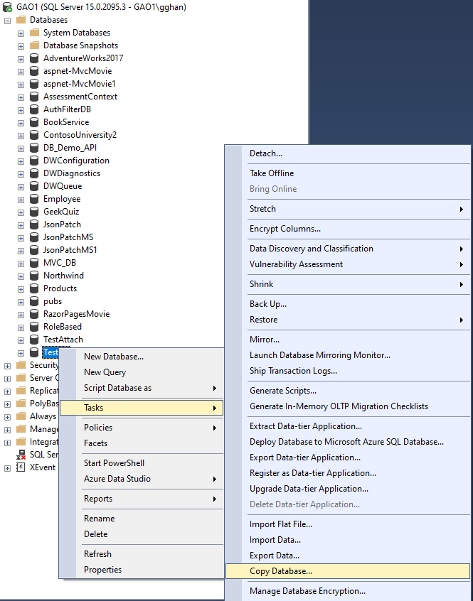 Database Recovery 1 Clone Database From One Instance To Another In Sql Server