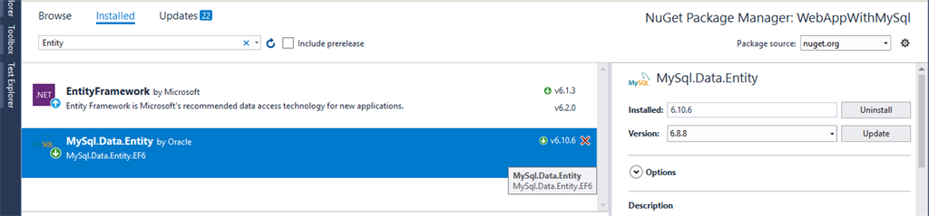 Code First Migration - ASP.NET MVC 5 With Entity Framework And MySQL