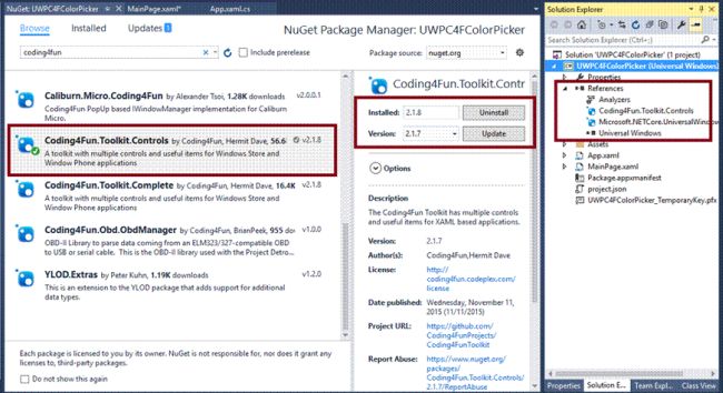 Coding4fun ColorPicker Control In UWP With XAML And C#