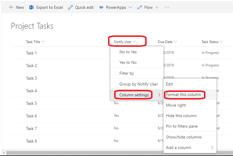 Column Formatting In Sharepoint Online No Coding 0877