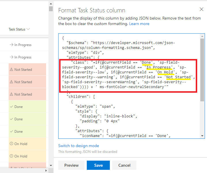 Column Formatting In SharePoint Online - No Coding