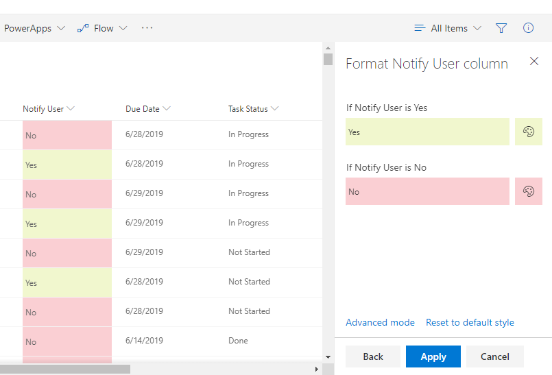 Column Formatting In SharePoint Online - No Coding