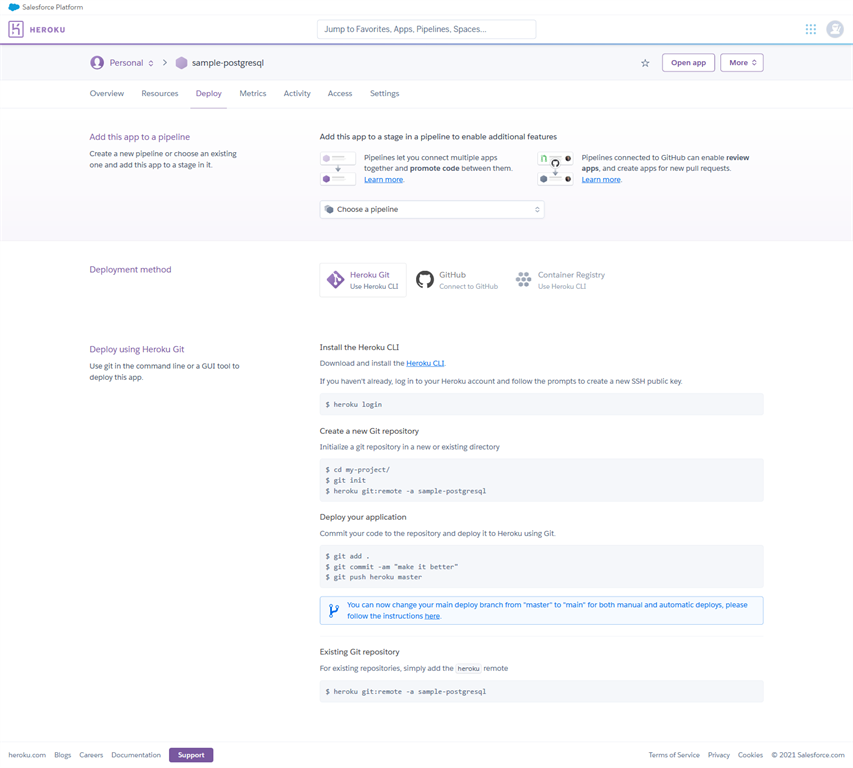 Configuration Postgresql Database On Heroku