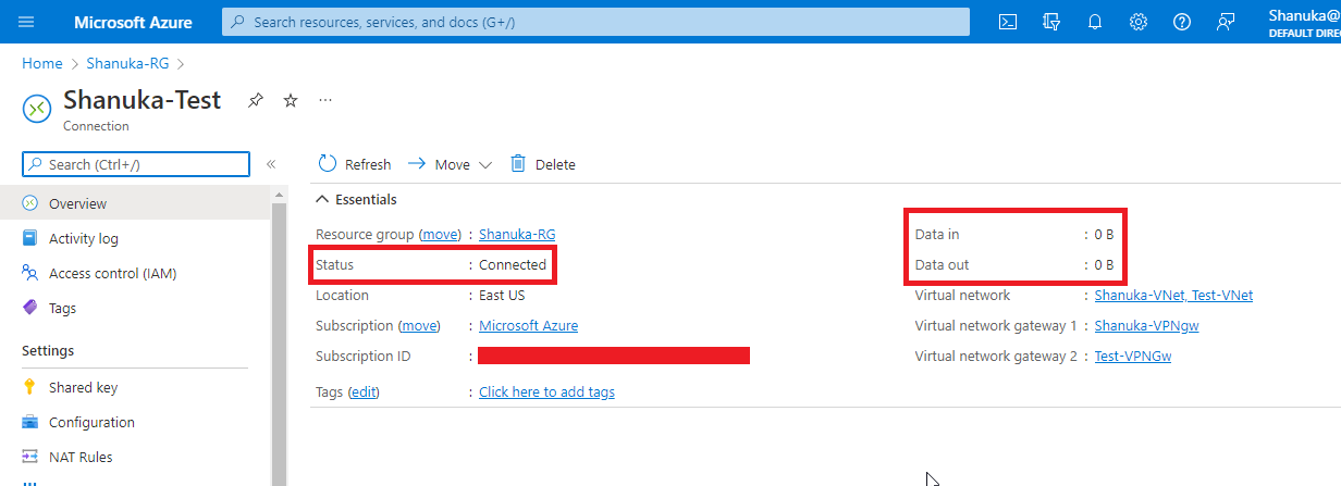 Configure A Ipsec Tunnel Vnet To Vnet Vpn Gateway Connection In Azure