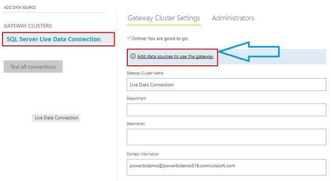 Configure Data Gateway With SQL Server Database Using Recommended Or ...