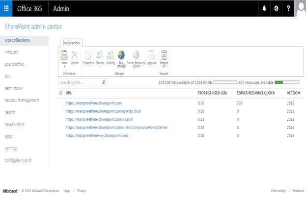 Configure InfoPath At The SharePoint Admin Center On Office 365
