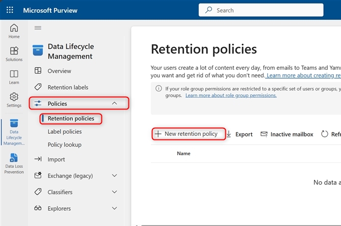 Configure Retention Policies for Microsoft Teams
