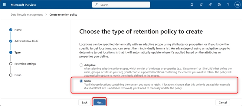 Configure Retention Policies for Microsoft Teams