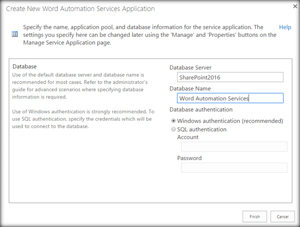Configure Word Automation Services in SharePoint 2016