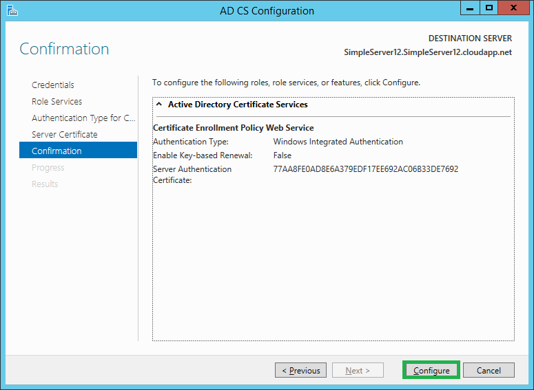 Configuring Active Directory Certificate Services In Server 2012