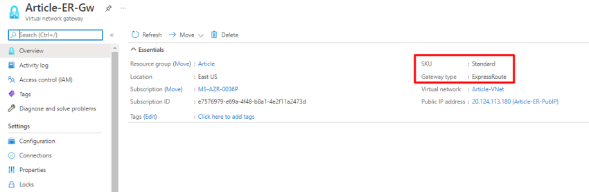 Configuring Azure ExpressRoute Virtual Network Gateway