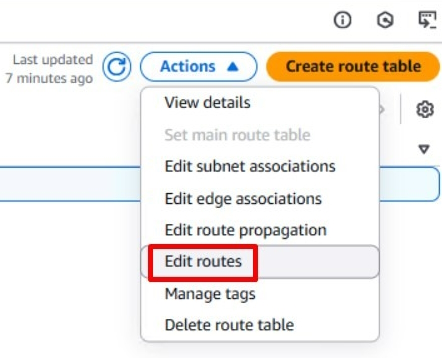 Configuring Route Table in AWS