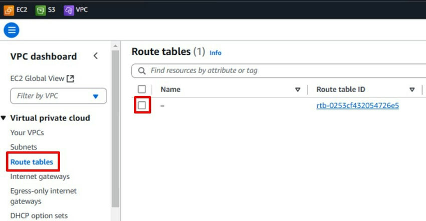 Configuring Route Table in AWS
