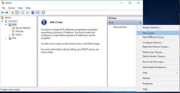 Configure DHCP Scopes In Windows Server 2016