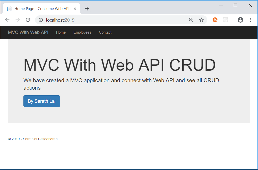 Consume Web API In ASP.NET MVC With CRUD Actions