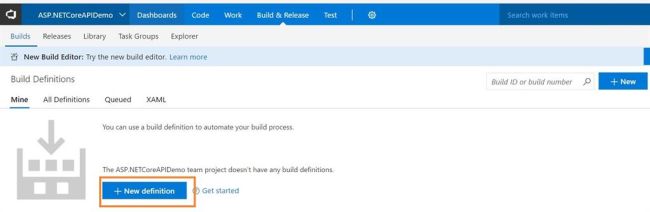 Continuous Integration Of ASP.NET CORE API Application In VSTS