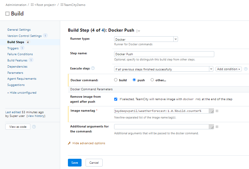 Continuous Integration Of Core Application Using Teamcity Github And Docker