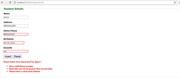 Control Validation And User Custom Validation Setting In ASP.NET MVC 4.0