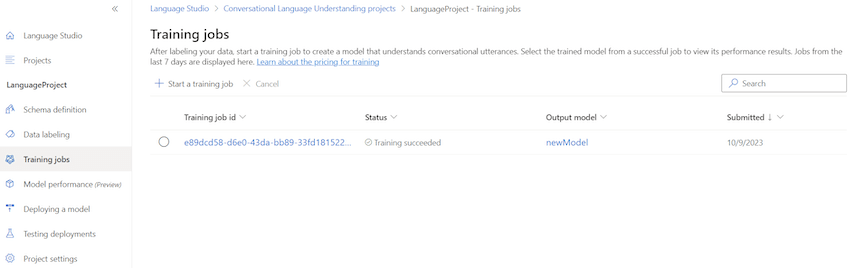 Conversational Understanding Model with MS Azure