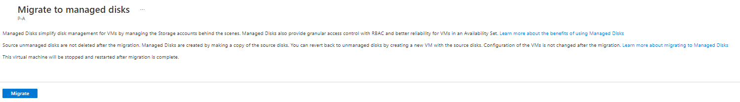 Convert Disks To Managed Disks in Azure
