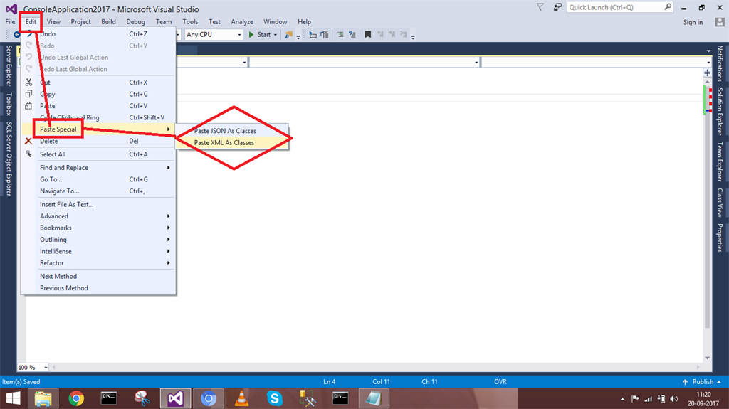 Convert XML/ JSON File To C# Class