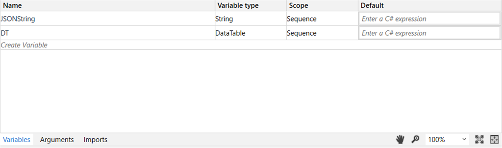 Converting Simple JSON String To Data Table Using C# In UiPath