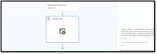 Copilot Studio: Use of Adaptive Card Node with a Real-World Example