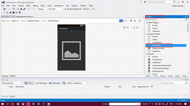 Create A Frame Layout In Xamarin Android App Using Visual Studio 2015