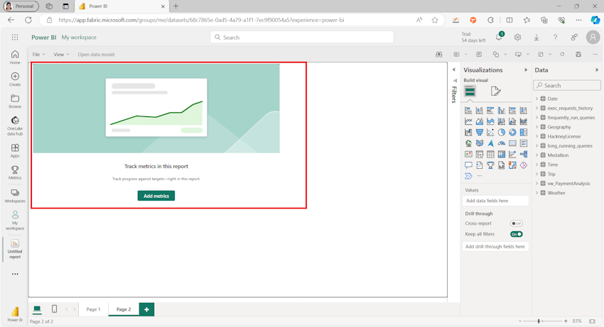 Create A Metrics Visual In A Power Bi Report