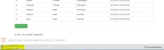 Create A PDF File And Download Using ASP.NET MVC