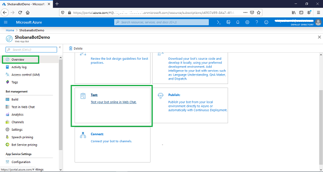 Create A Simple Bot With Azure Bot Service