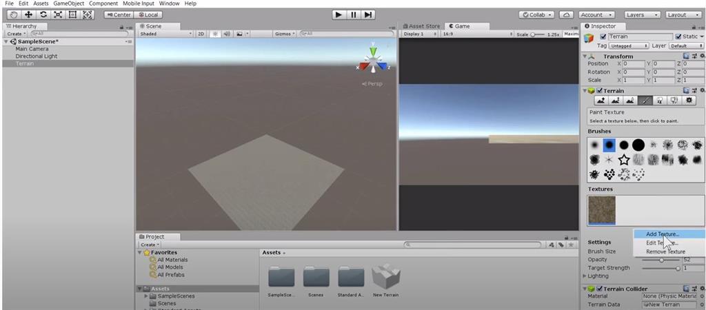 Create A Terrain & Add Trees And Grass In Unity