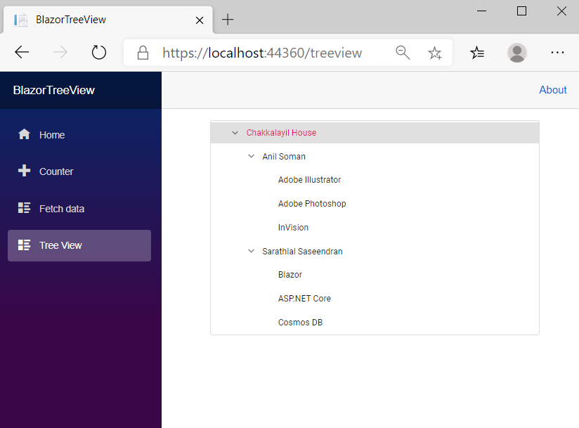 Create a Tree View in Blazor with SyncFusion component