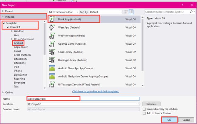 Create An Absolute Layout In Xamarin Andorid App Using Visual Studio 2015
