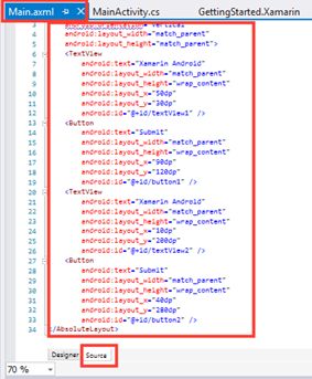 Create An Absolute Layout In Xamarin Andorid App Using Visual Studio 2015