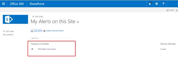 Create An Alert And Manage An Alert For Page In SharePoint Online