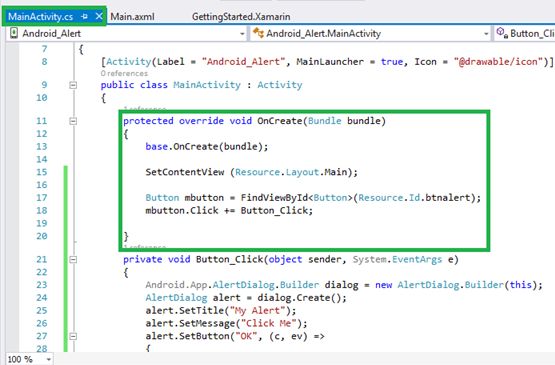 Create An Alert Window In Xamarin Android App Using Visual Studio 2015