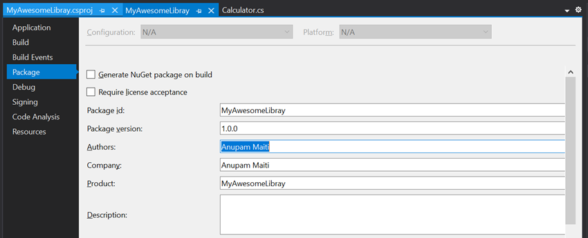 Create And Publish A .NET Core Class Library Package Into NuGet.org