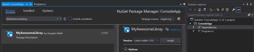 Create And Publish A .NET Core Class Library Package Into NuGet.org