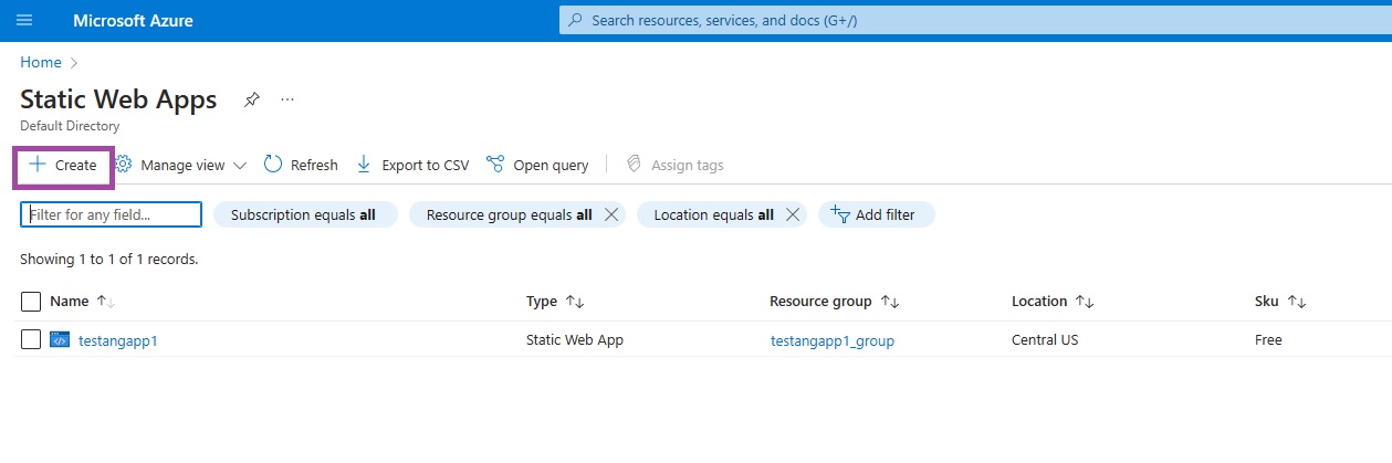 Create And Publish A Static Angular App Using Azure Static Apps