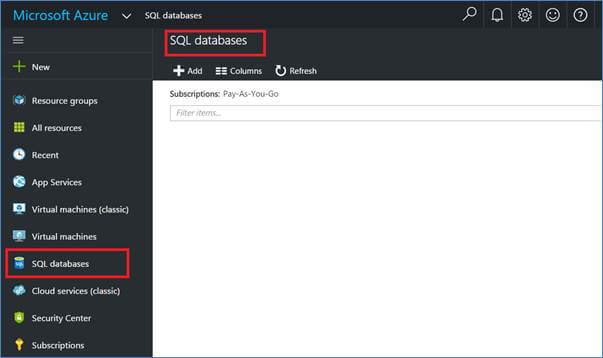 Create And Setup A SQL Database Using Azure Cloud