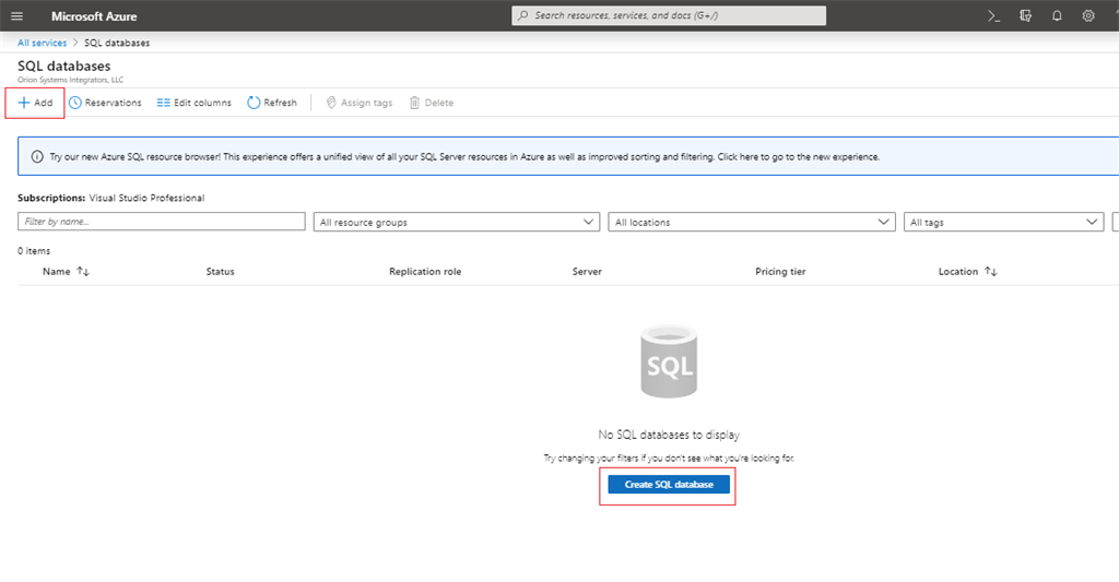 Create And Use SQL Database In Microsoft Azure