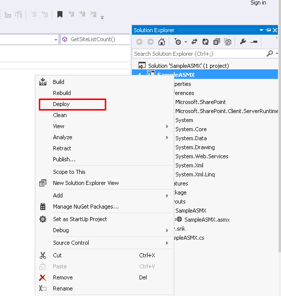 Create ASMX Service For SharePoint