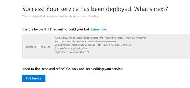 Create Azure Bot Service Using Qna Maker