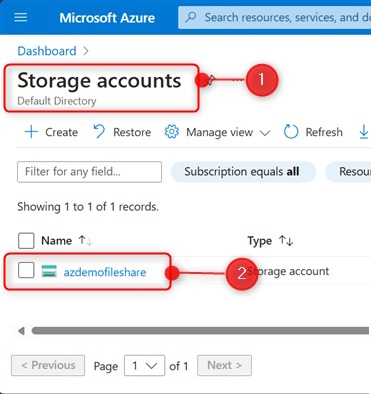 Create Azure File Share Using Azure Portal